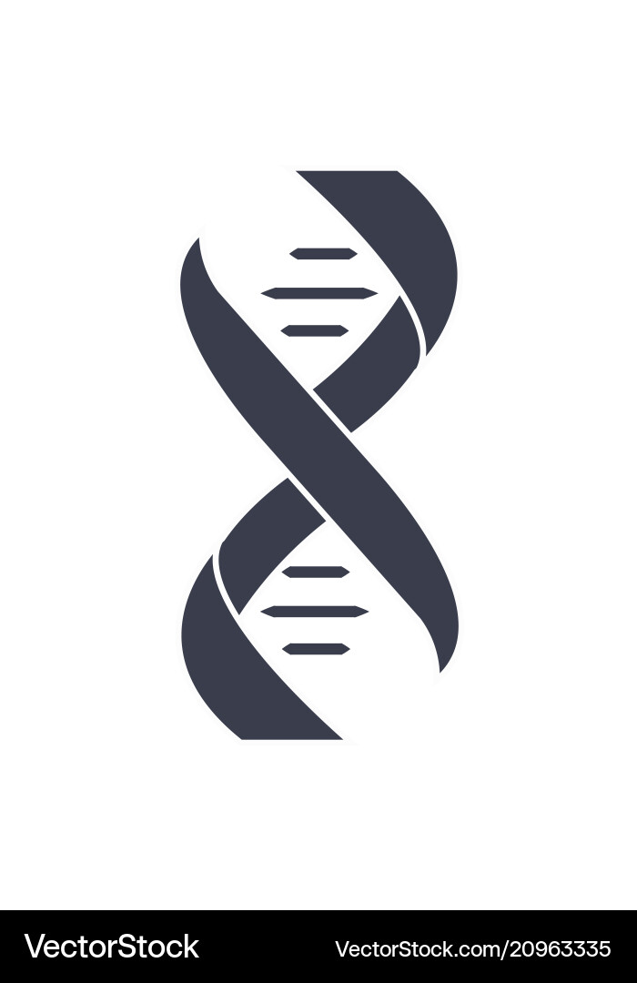Dna deoxyribonucleic acid chain logo design icon Vector Image