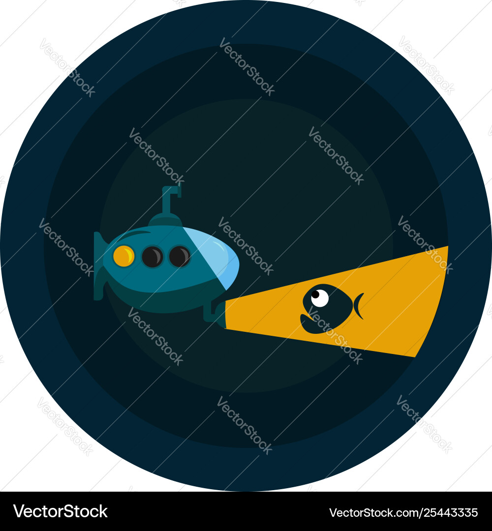 Image bathyscaphe - submarine or color Royalty Free Vector