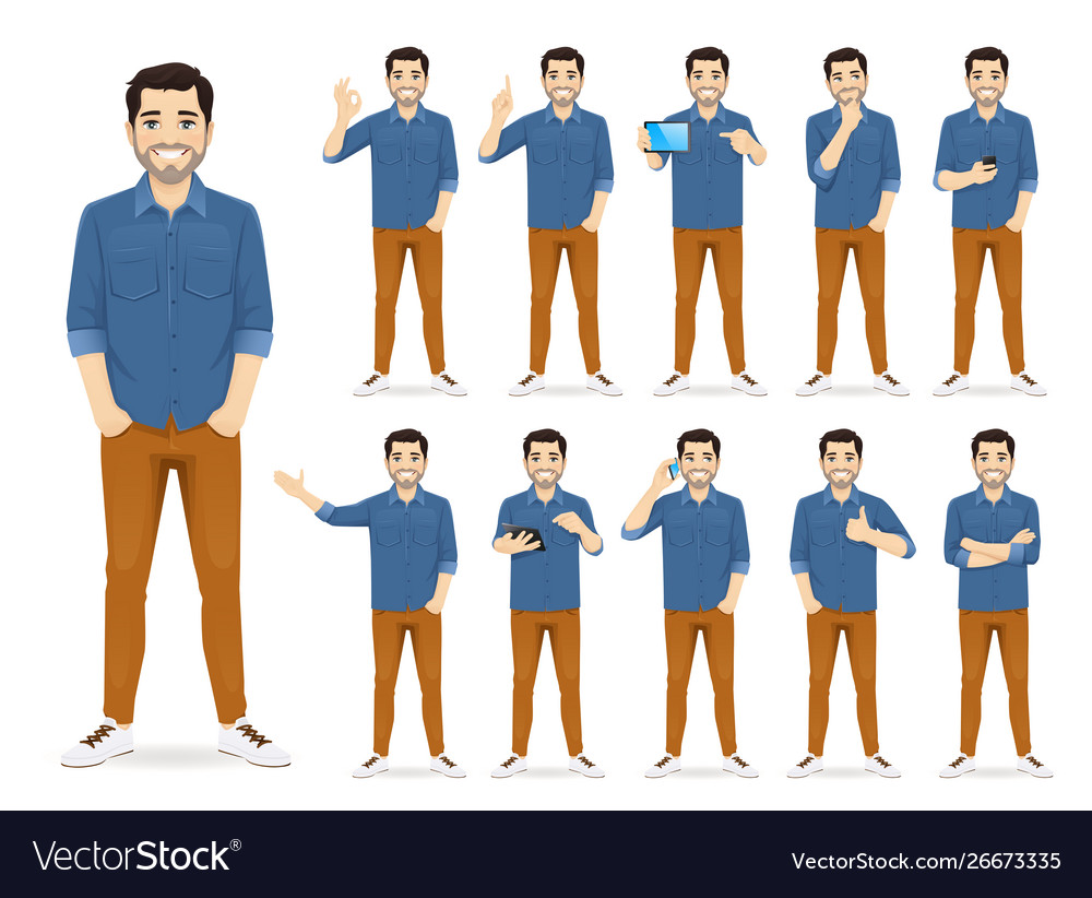 Man In Casual Outfit Set Royalty Free Vector Image