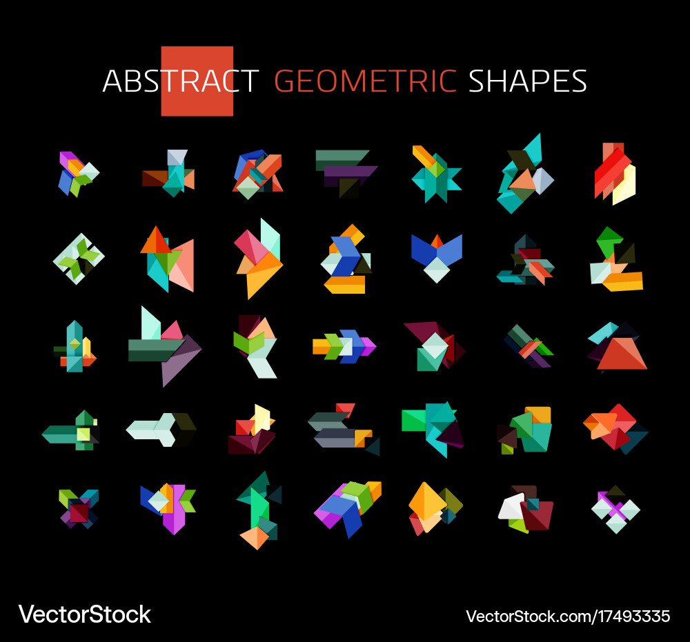 Mega collection of geometric templates Royalty Free Vector