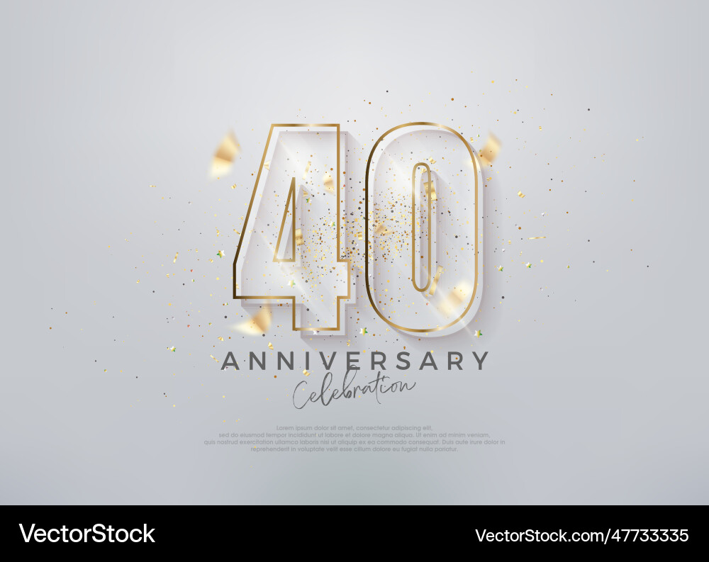 Modern number 40th with unique glass numerals Vector Image