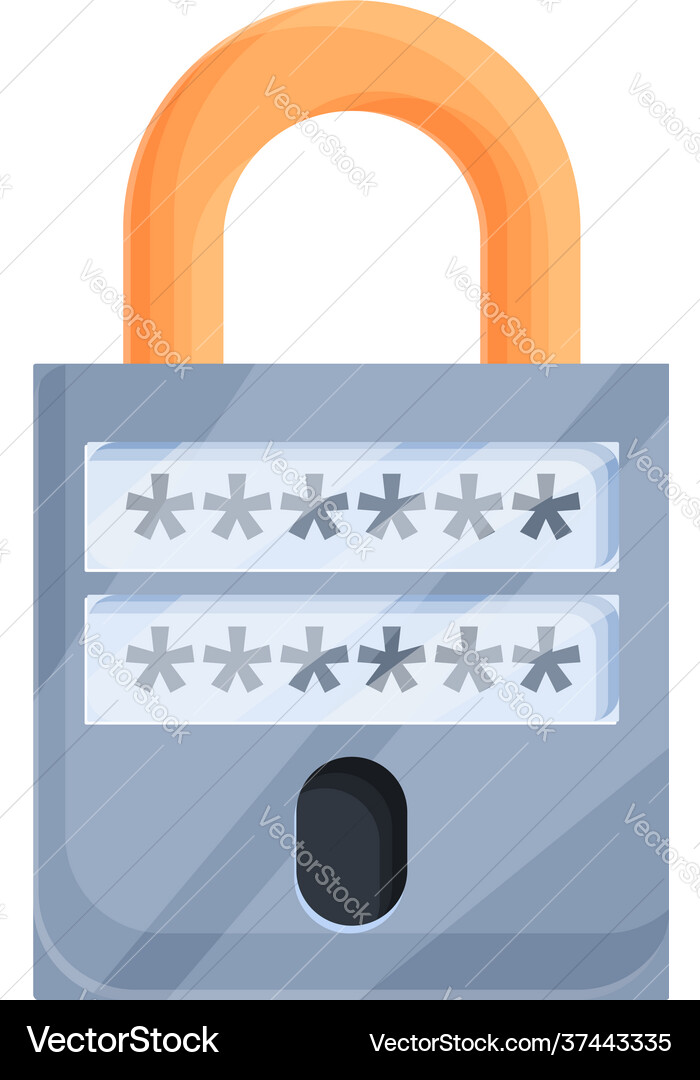 Online password protection icon cartoon style Vector Image