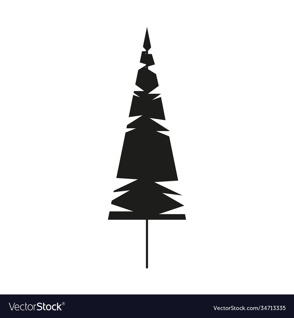 Pine tree plant forest isolated icon Royalty Free Vector