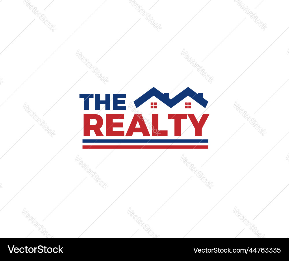 Simple realty house business logo design template Vector Image