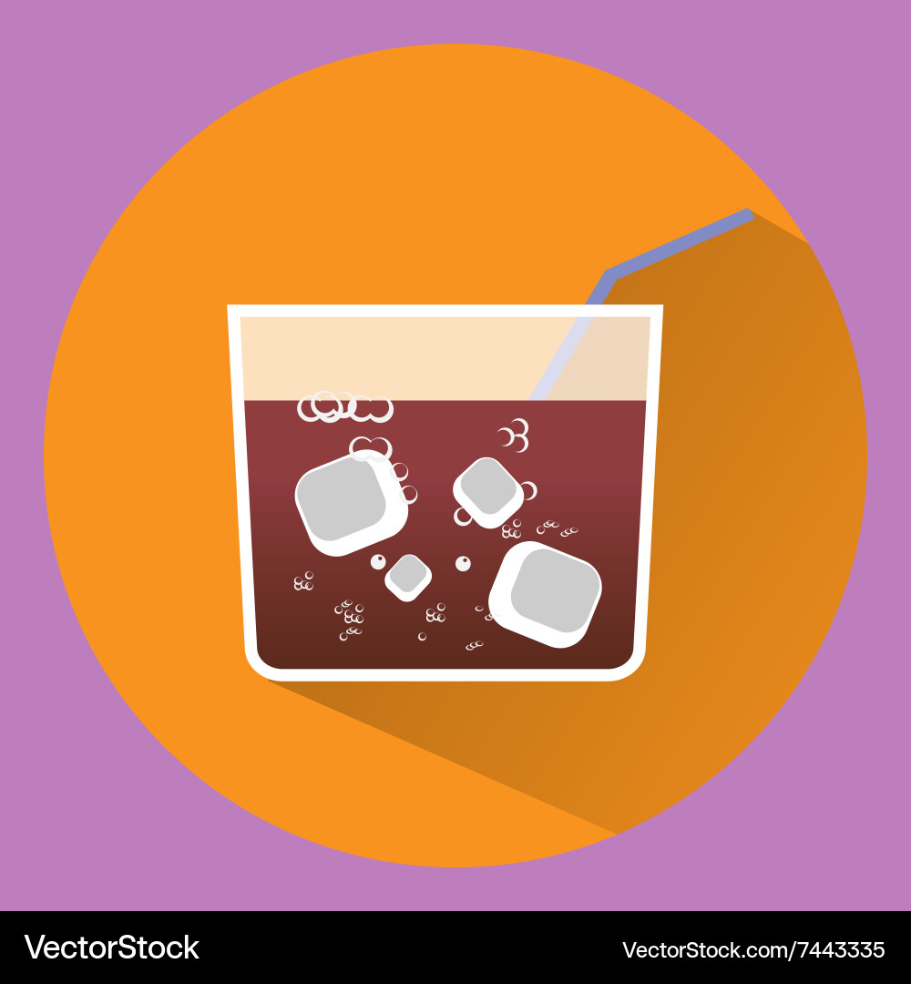 Soda pop drink glass with ice cubes Royalty Free Vector