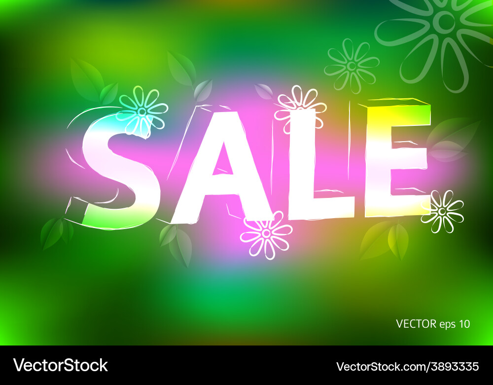 Spring sale marketing effect neon retro background