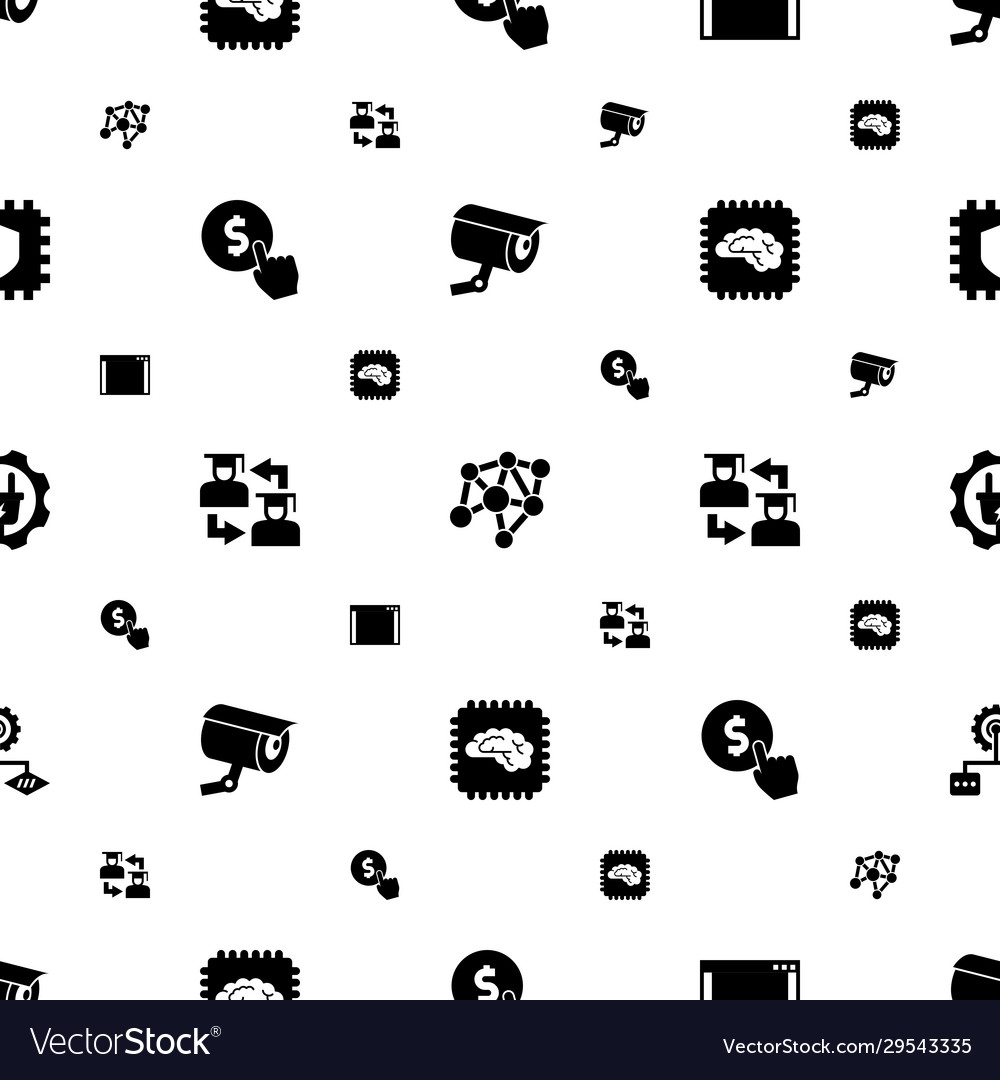 System icons pattern seamless included editable Vector Image