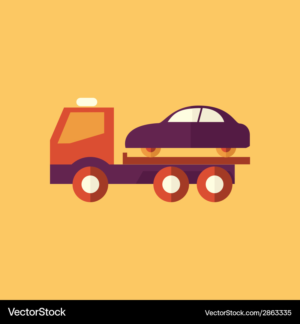Tipper truck transportation flat icon Royalty Free Vector