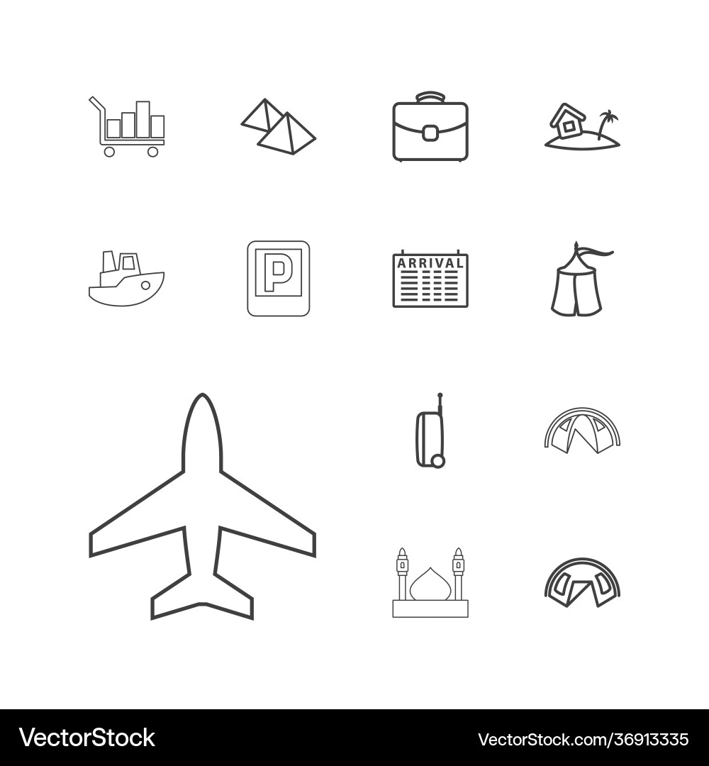 Tourism icons Royalty Free Vector Image - VectorStock