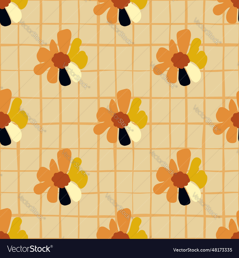 Vintage flowers seamless pattern retro groovy Vector Image