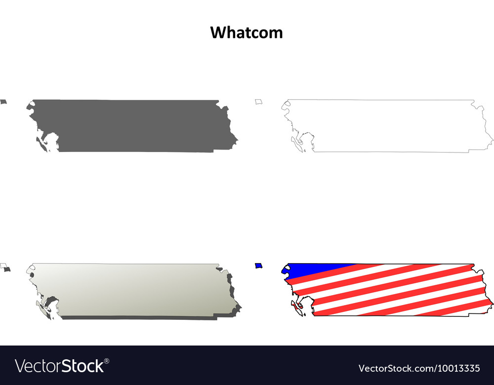 Whatcom map icon set Royalty Free Vector Image