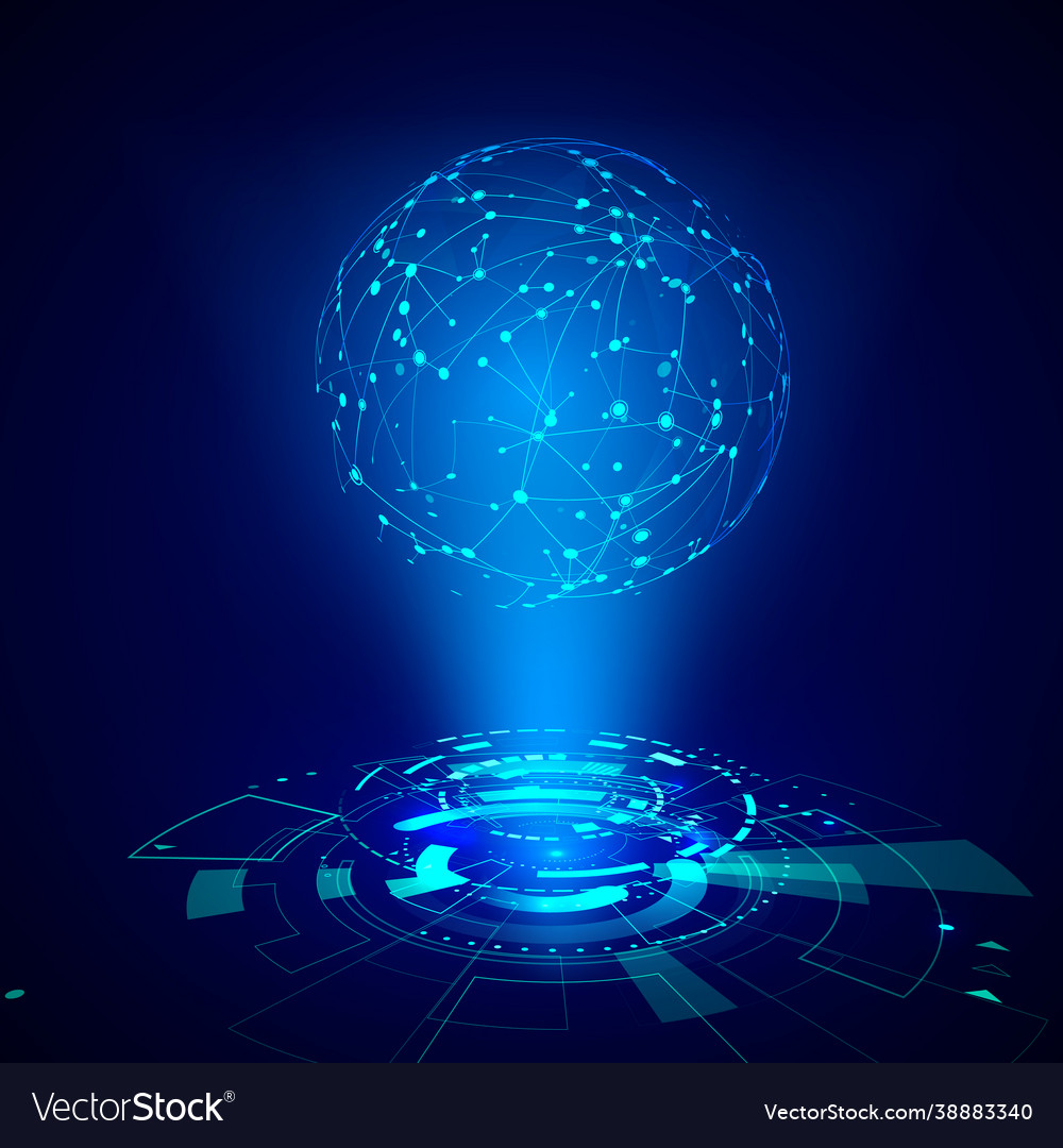 Abstract futuristic object hud element 3d hologram