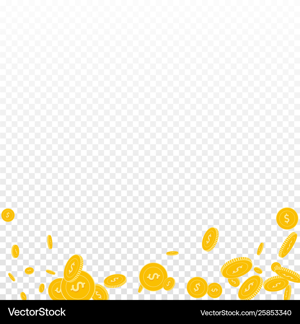 American dollar coins falling scattered disorderl Vector Image