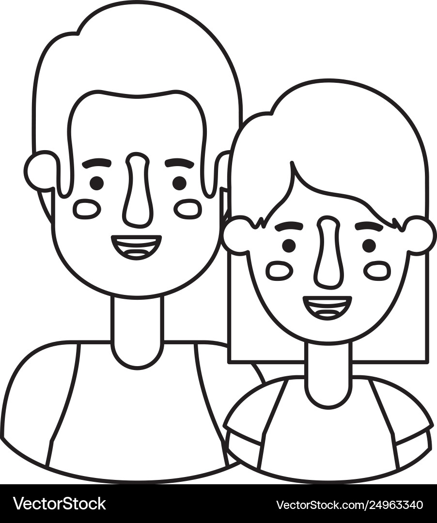 Couple avatar characters icons Royalty Free Vector Image