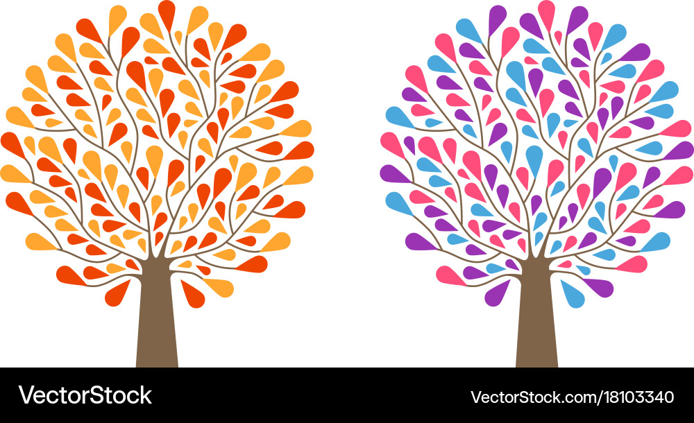 Decorative tree with leaves nature ecology Vector Image