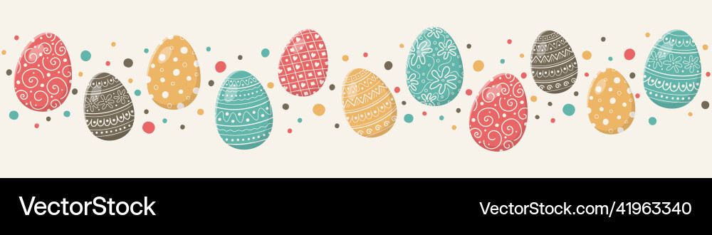 Design of easter banner decorative eggs on white Vector Image
