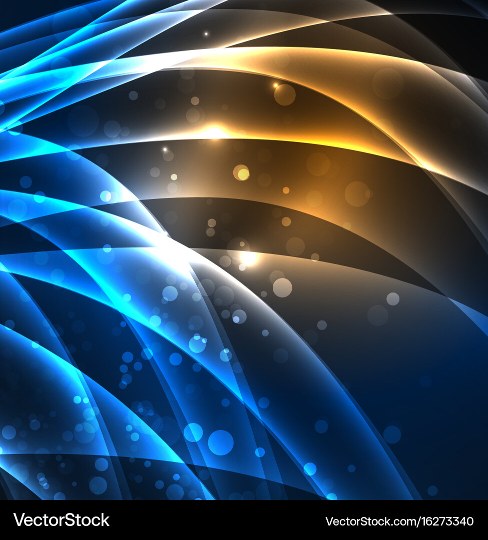 Energy lines glowing waves in the dark Royalty Free Vector