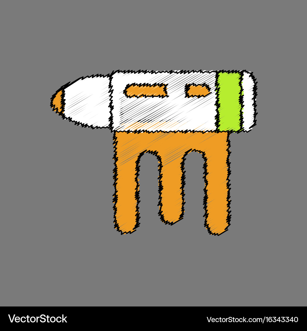 Flat shading style icon bullet with blood Vector Image