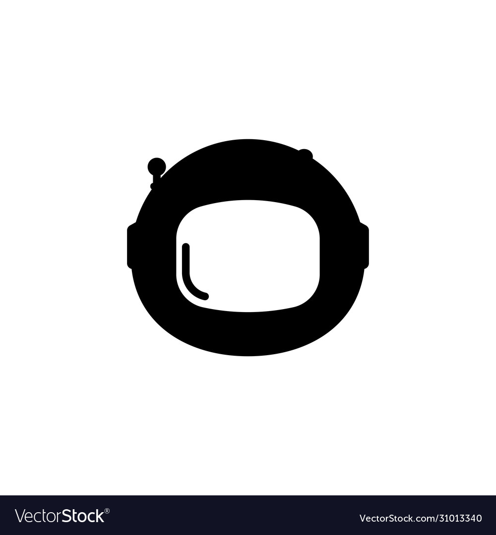 Flat style astronaut helmet icon isolated Vector Image