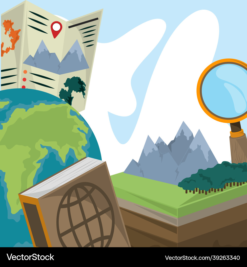 Geography exploration and travel Royalty Free Vector Image
