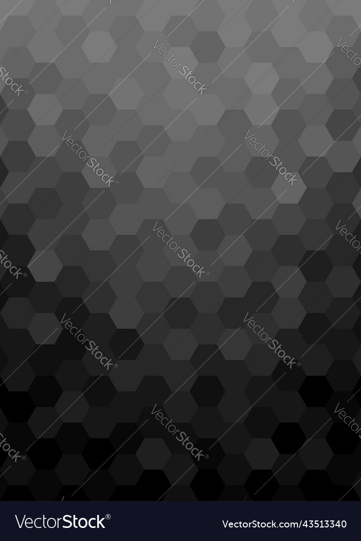 Gradient black hexagon shape pattern background Vector Image