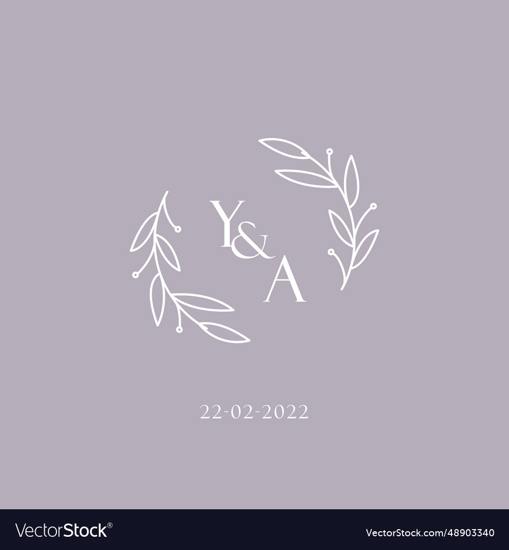 Initials ya wedding monogram logo inspiration Vector Image
