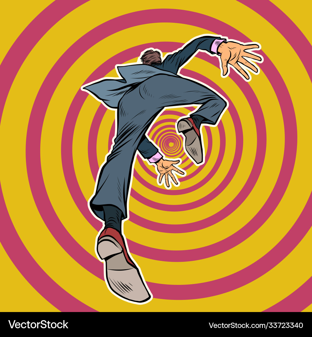 Male businessman falls forward Royalty Free Vector Image