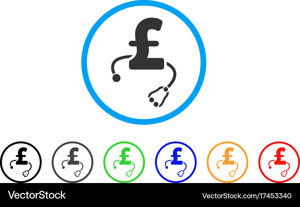 Medical pound business rounded icon Royalty Free Vector