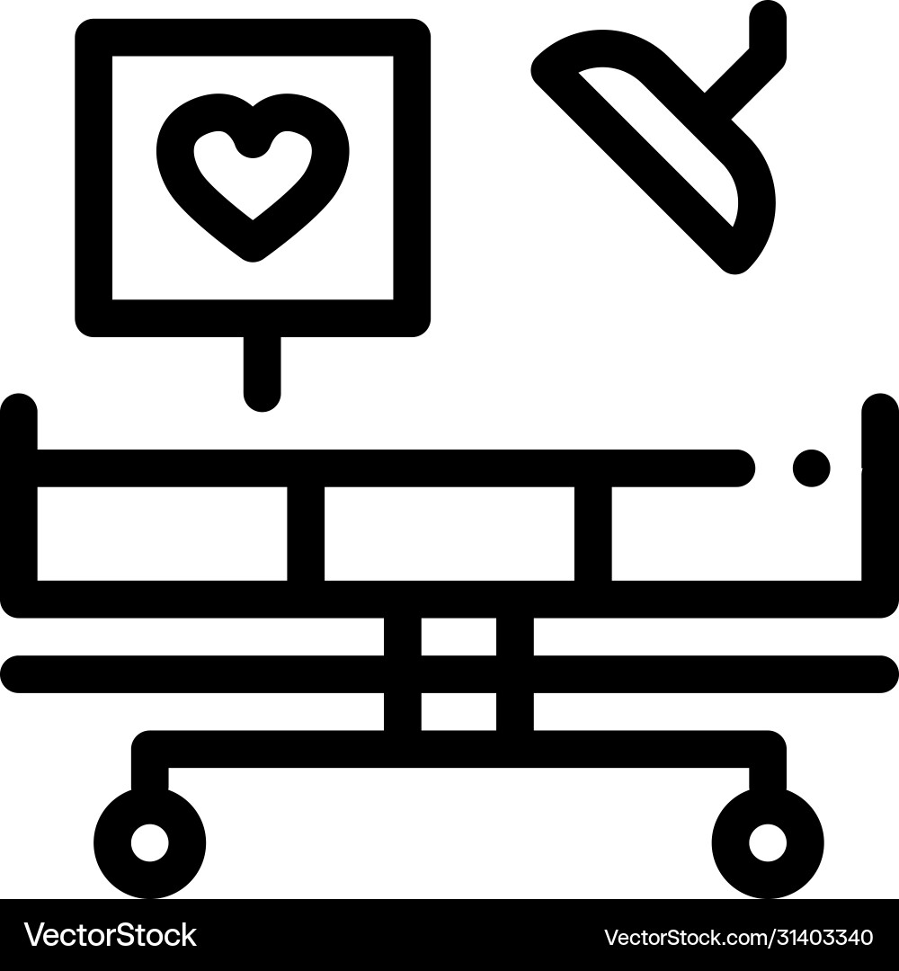 Surgeon medical table icon outline Royalty Free Vector Image