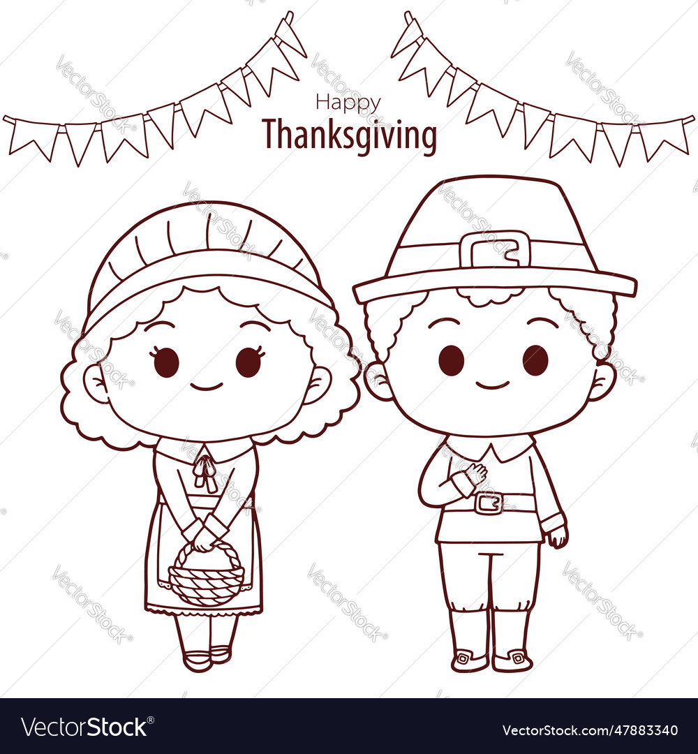 Thanksgiving hand drawn doodle with Royalty Free Vector