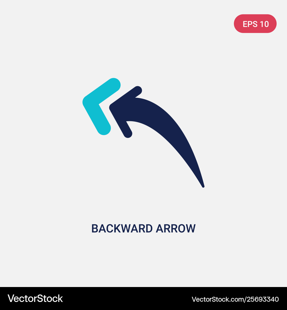 Two color backward arrow icon from arrows concept Vector Image