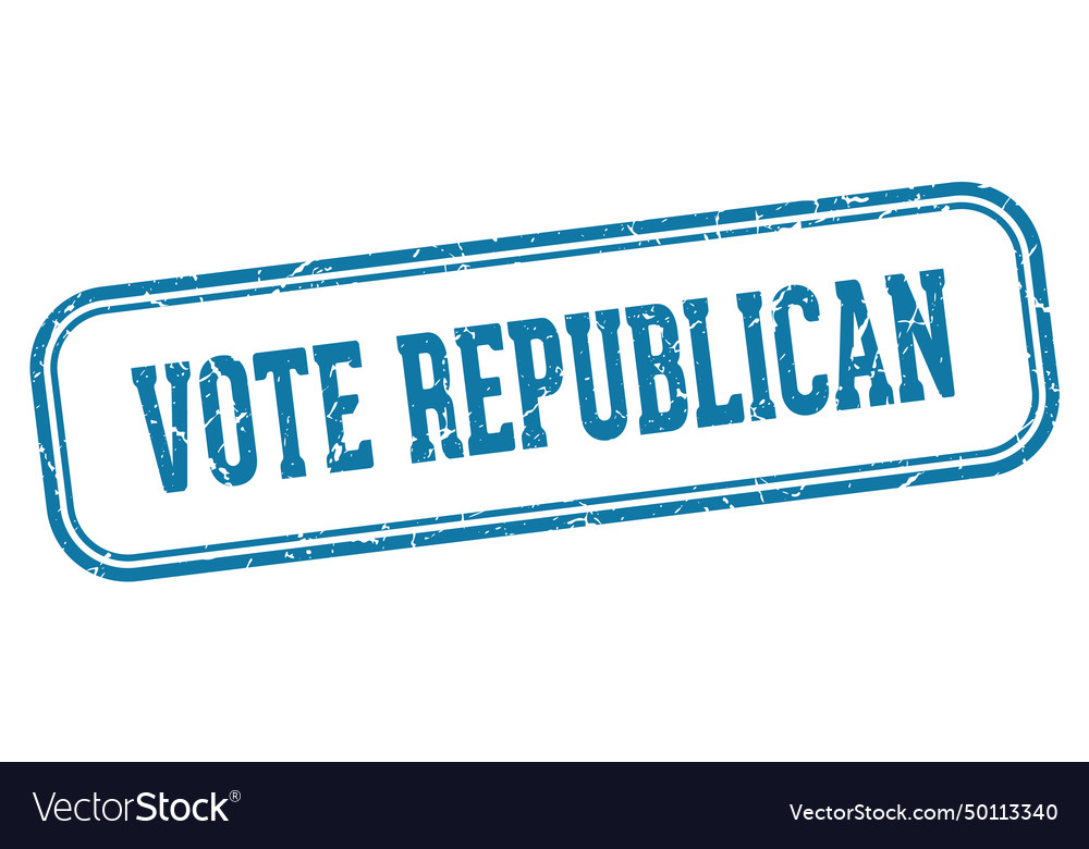 Vote republican stamp rectangular Royalty Free Vector Image