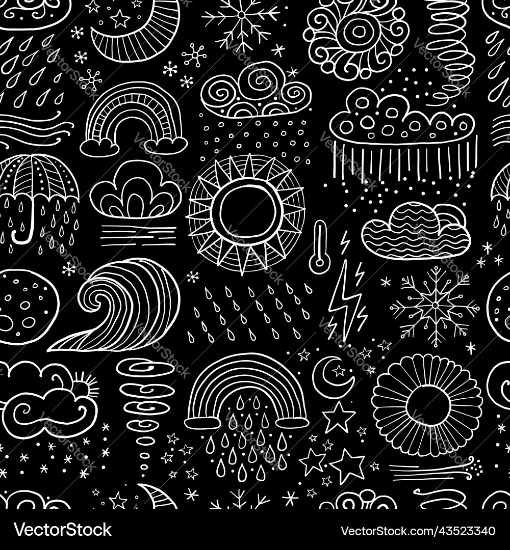 Weather seamless pattern meteorology symbols Vector Image