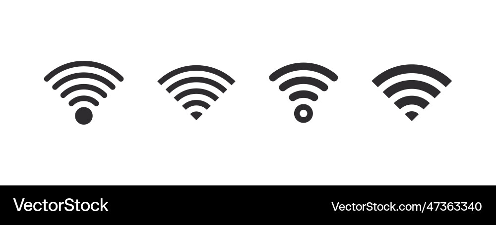Wifi icons set wireless internet signs Royalty Free Vector