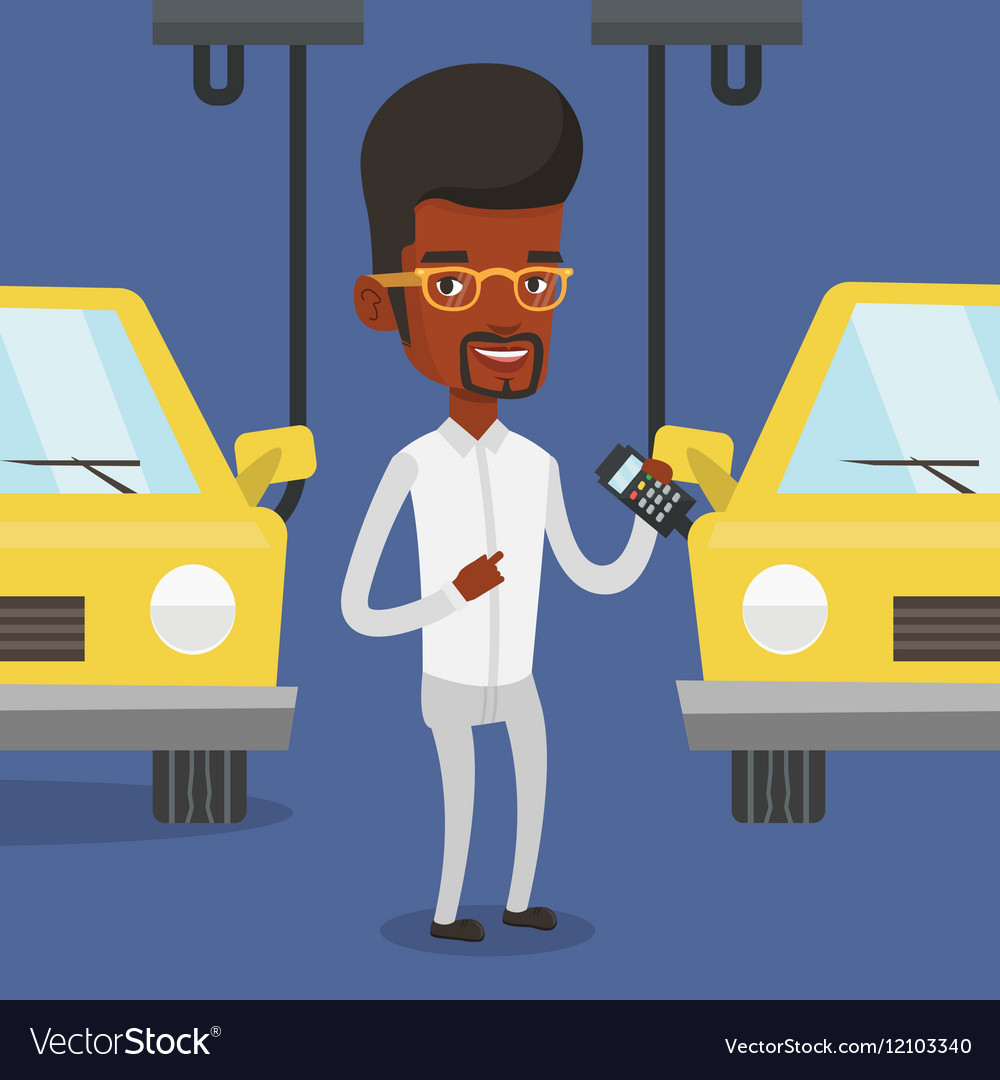 Worker Controlling Automated Assembly Line For Car