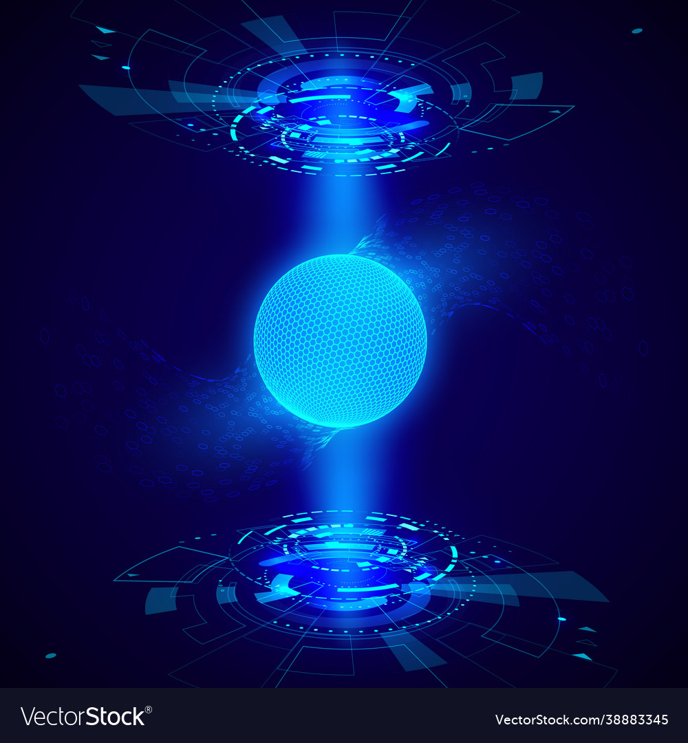 Abstract futuristic object hud element 3d Vector Image