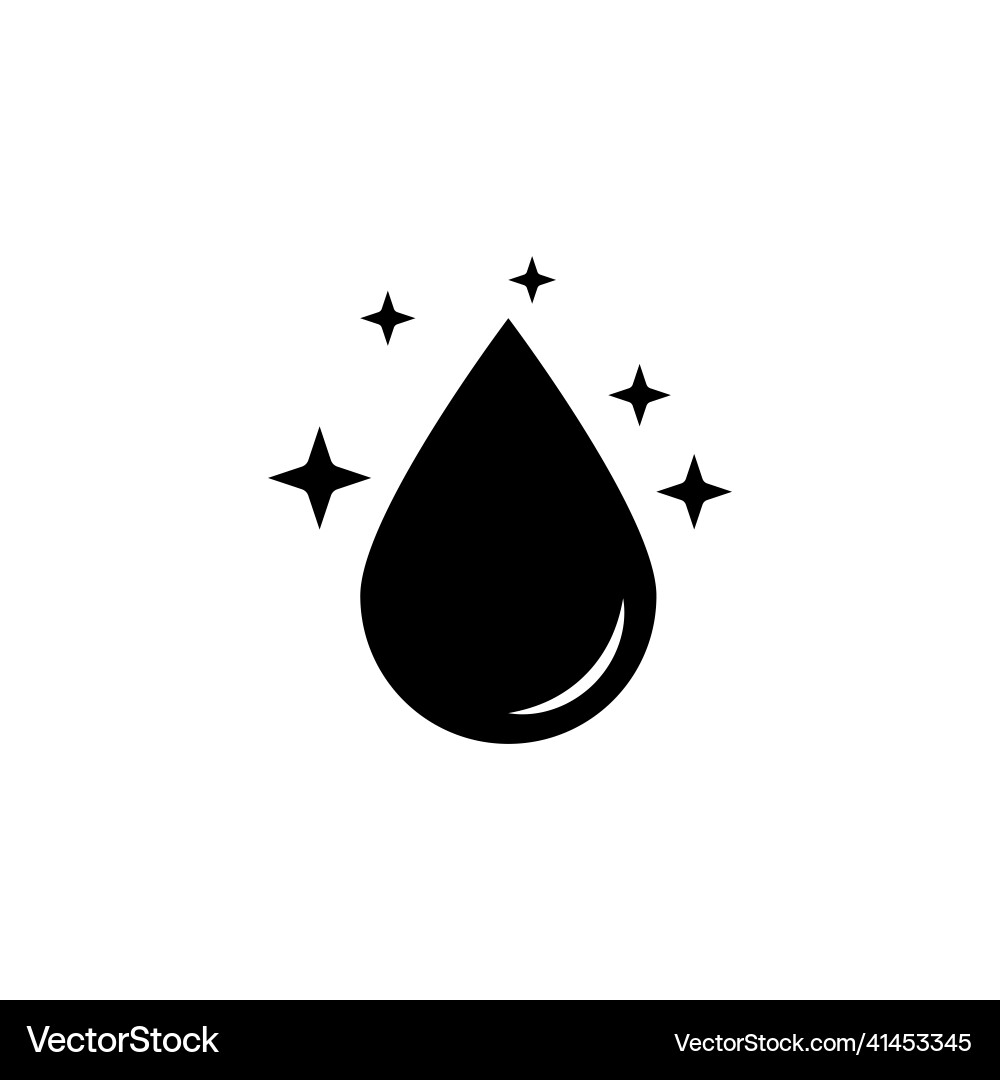 Black drop icon or rain icon isolated on white Vector Image