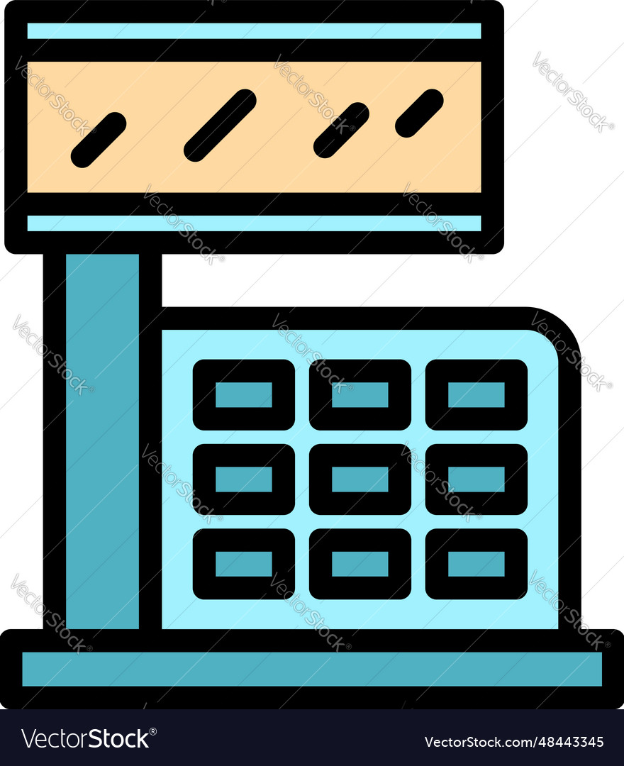 Checkout machine icon flat Royalty Free Vector Image