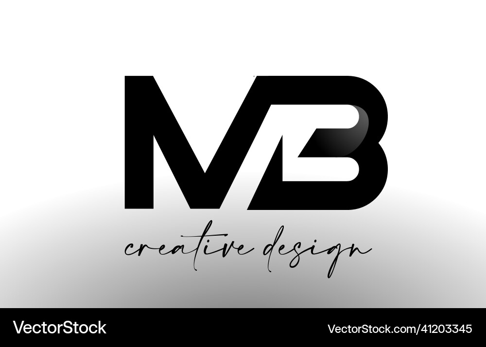 Mb letter logo design with elegant minimalist Vector Image