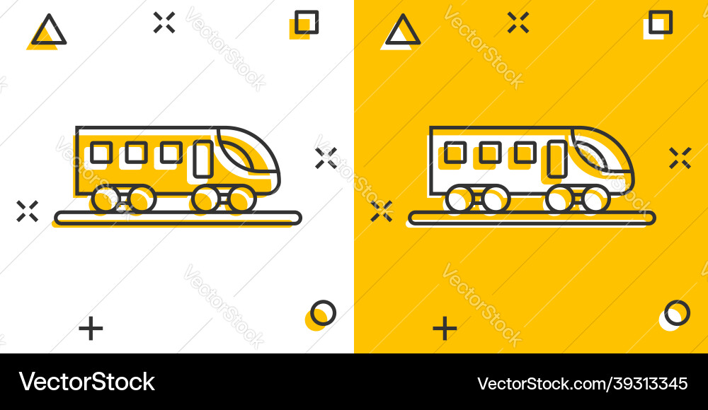 Metro icon in comic style train subway cartoon Vector Image