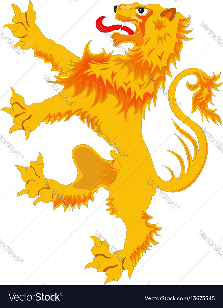 Rampant lion - the heraldic symbol Royalty Free Vector Image Rampant lion - the heraldic symbol Royalty Free Vector Image
