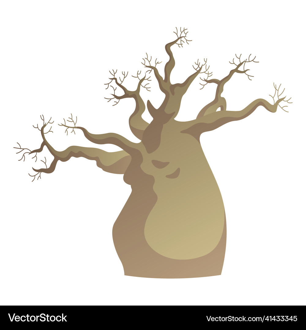 Realistic green old dry tree isolated on white Vector Image