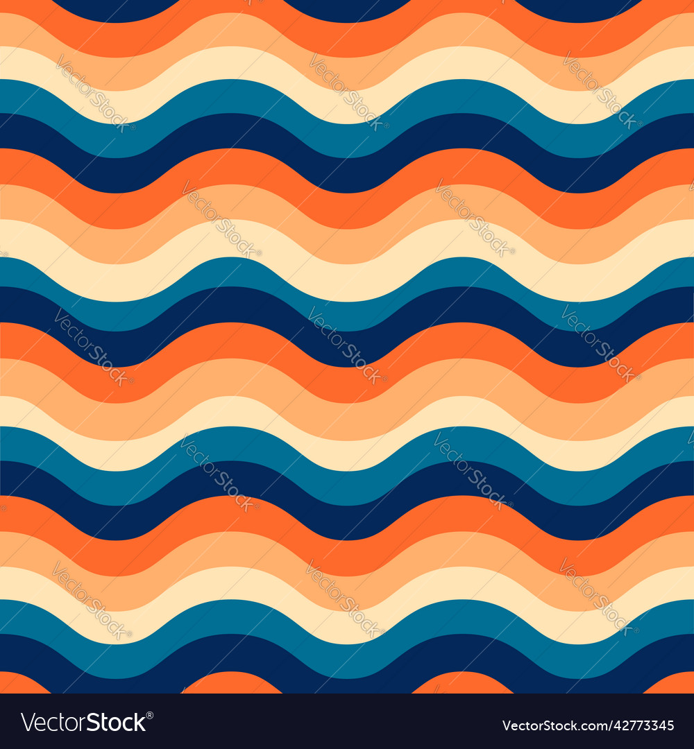 Retro funky waves seamless pattern Royalty Free Vector Image
