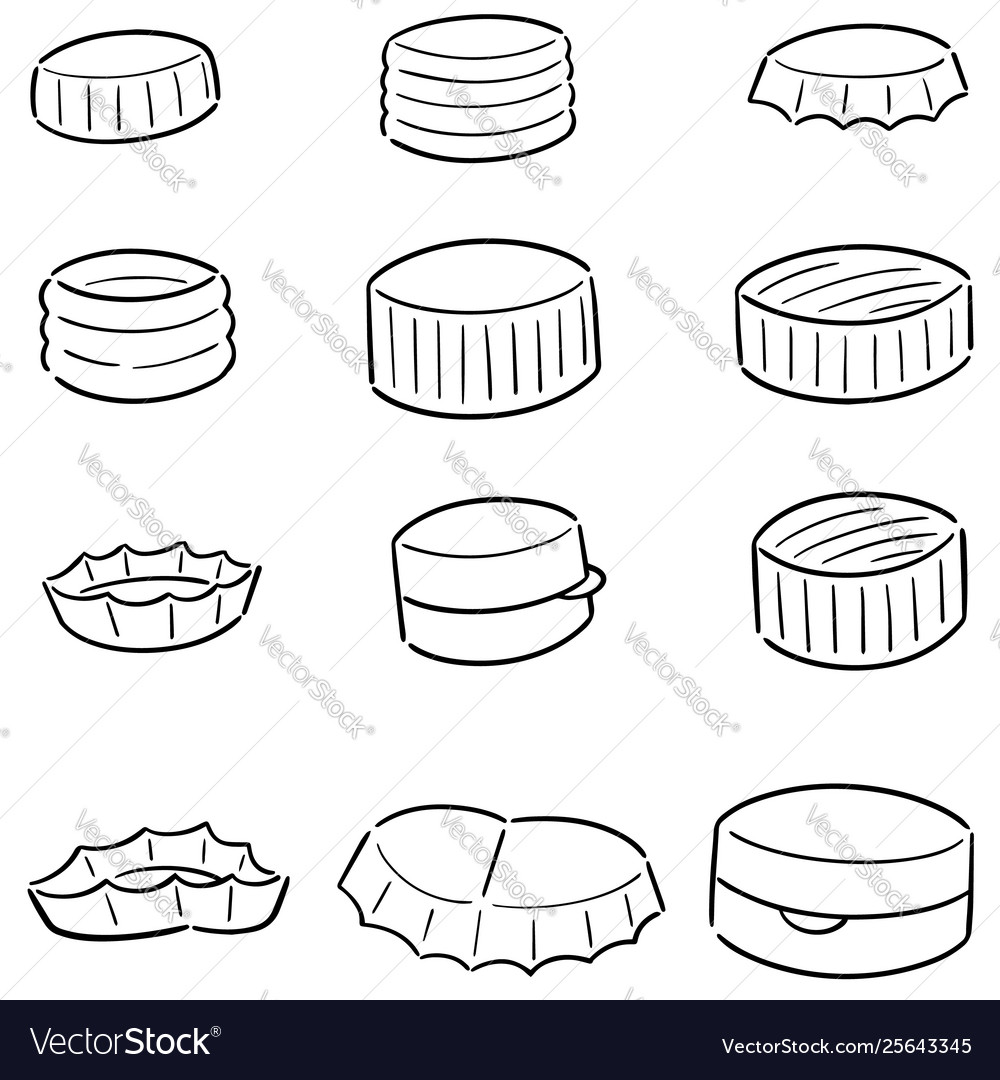 Set bottle cap Royalty Free Vector Image - VectorStock