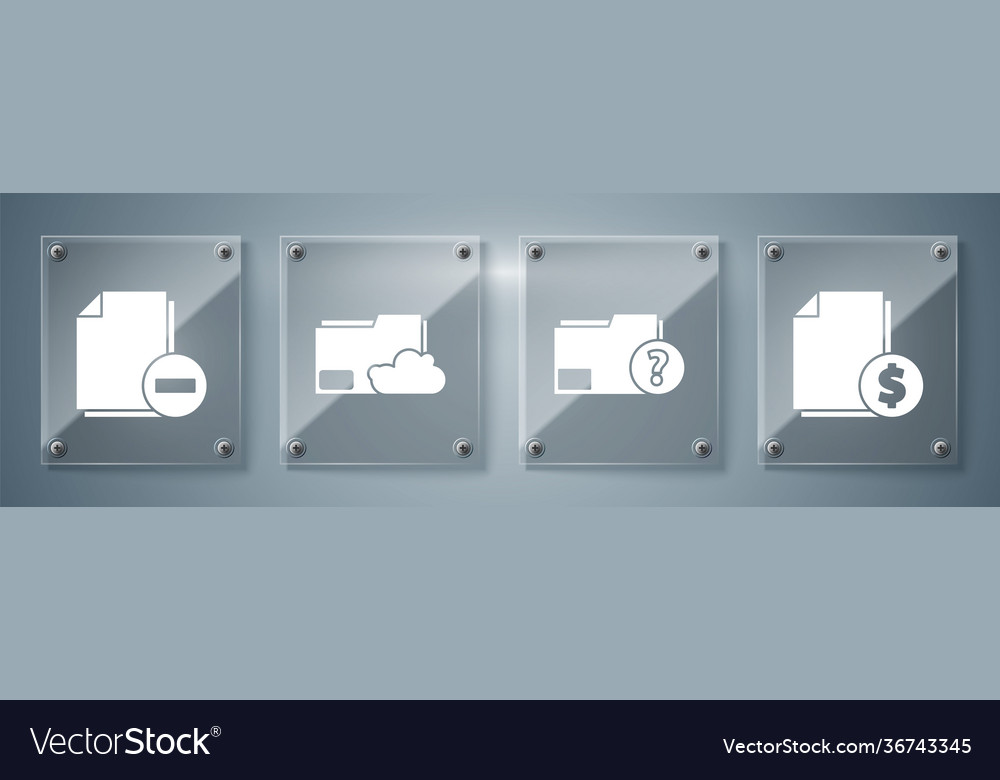 Set finance document unknown document folder Vector Image Set finance document unknown document folder Vector Image