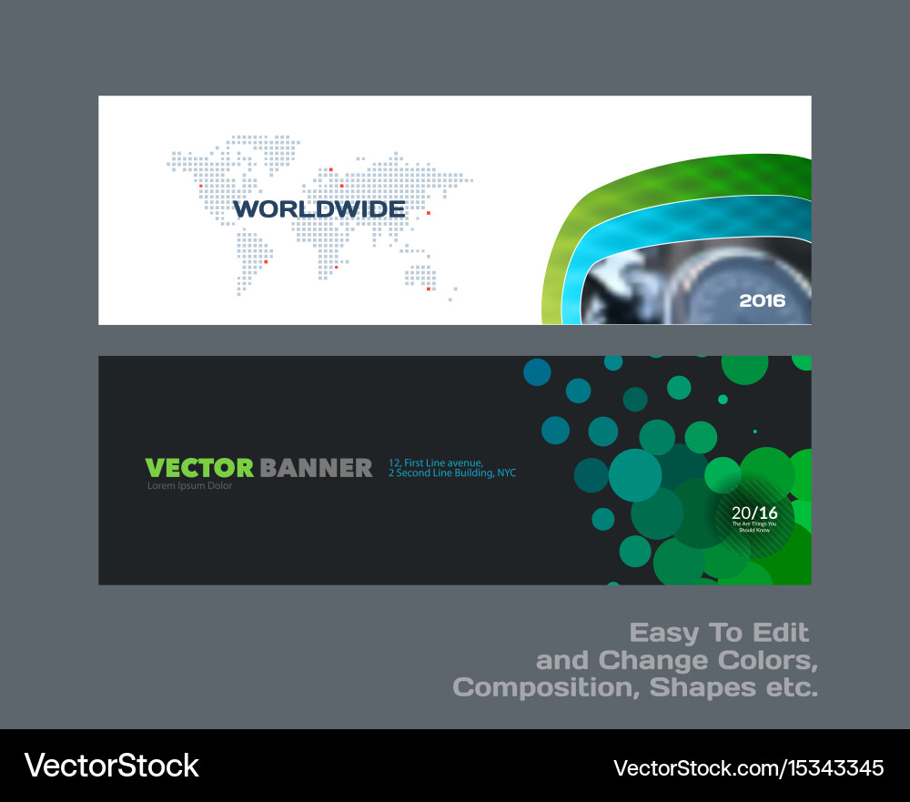 Set of modern horizontal website banners Vector Image