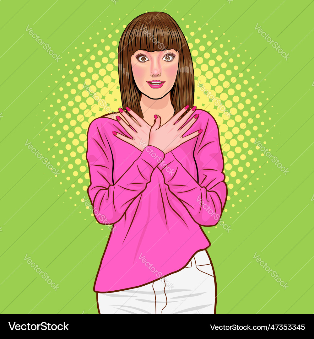 Surprised beautiful young woman 005 Royalty Free Vector