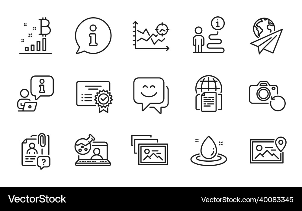 Technology icons set included icon as certificate Vector Image