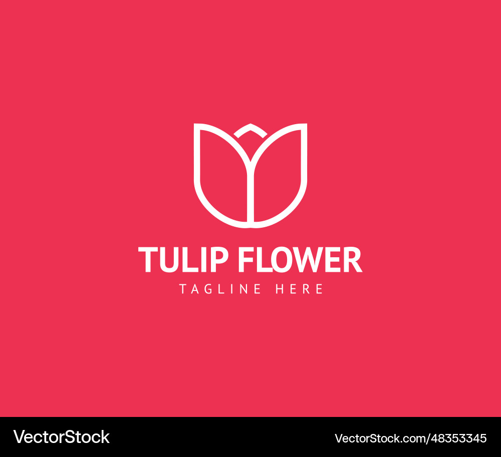 Tulip flower logo design template Royalty Free Vector Image