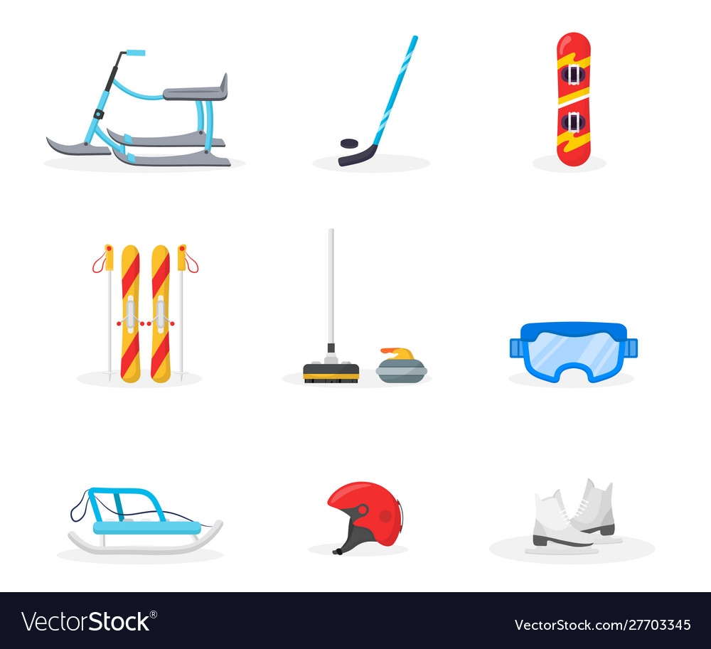 Winter sports equipment set Royalty Free Vector Image